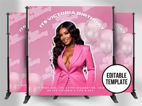 Birthday Backdrop Photo Step Repeat Edtable Backdrop Photo Step And Funeral Program Templates