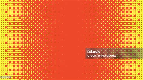 노란색과 오렌지 추상 수평 배경입니다 하프톤 색된 벡터 패턴입니다 모양 빈티지 레트로 그래픽 텍스트에 대 한 장소를 자리 하프톤 디지털 효과 0명에 대한 스톡 벡터 아트 및