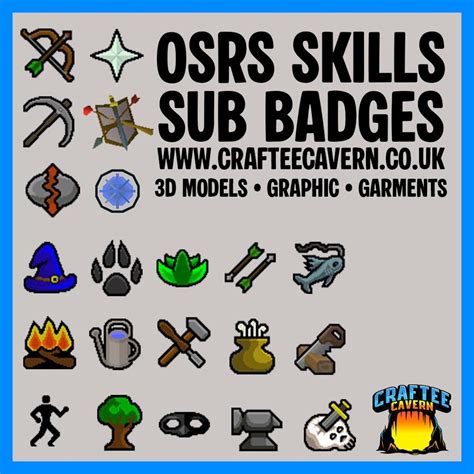 Old School Runescape Skill Icons Sub Badges For Twitch With Combat
