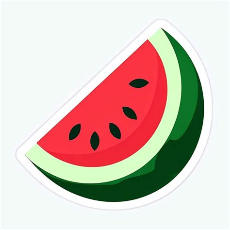 Playful Cartoon Watermelon Slice Sticker Design Playground