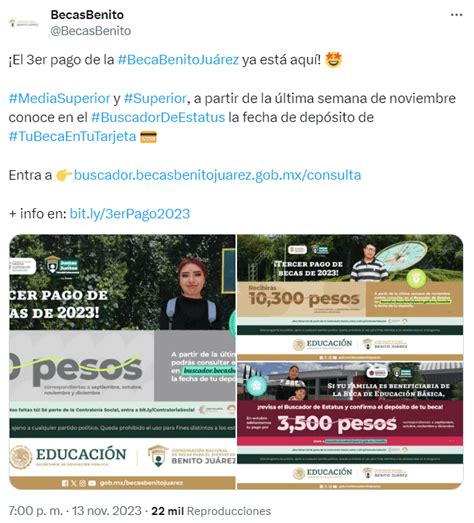 Becas Benito Juárez Cómo ver si ya recibí el tercer pago con el buscador de estatus El