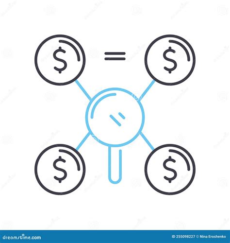 Funds Search Line Icon Outline Symbol Vector Illustration Concept