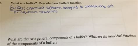 Solved Describe How Buffers Function What Are Chegg