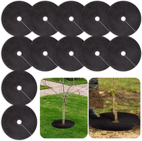 Ucandy Pack 12 Non Woven Tree Mulch Ring 2047 Inch Weed