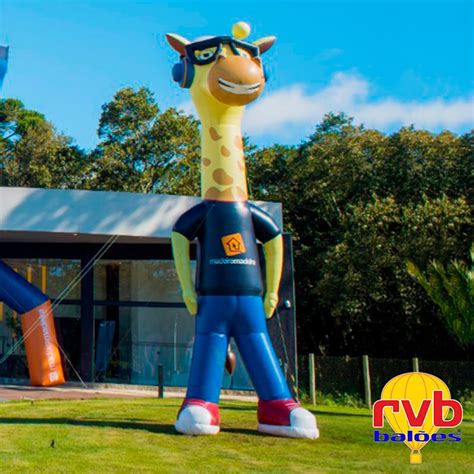 Boneco Inflavel Girafa Madeira Madeira Rvb Balões E Infláveis