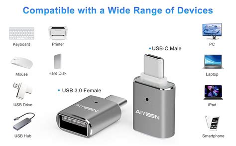Aiyeen Usb C To Usb Adapter2 Pack Usb C Male To Usb 30