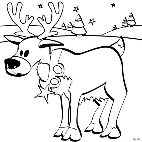 Dibujos para colorear reno del papá noel es hellokids