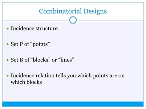 Ppt Combinatorial Designs And Related Discrete And Algebraic Structures Powerpoint