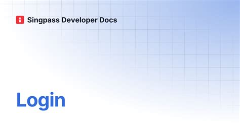Login Singpass Developer Docs