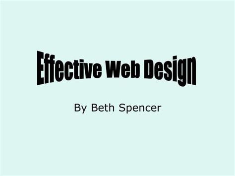 Effective Web Design Ppt