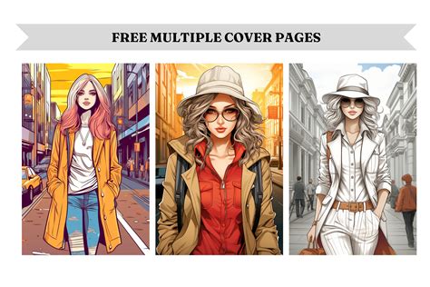 50 Beautiful Girls Digital Coloring Book Fashion Girls Coloring Pages