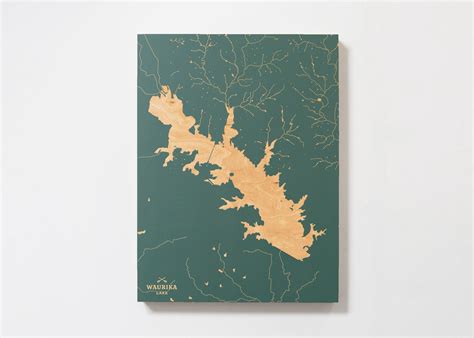 Waurika Lake Oklahoma Lake Map Panel Wall Art Lake Map Panel Art