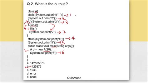 Java Mcqs On Static And Initializer Block Part2 Youtube