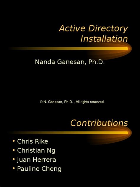 active directory installation nanda ganesan ph d pdf active