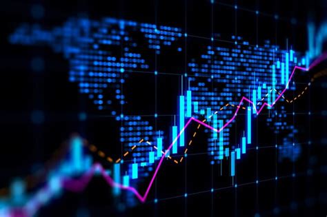 Premium Photo Glowing Candlestick Forex Chart Map Hologram On Dark Background Trade And Market