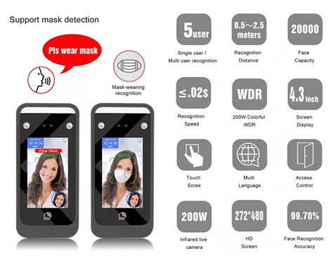 dynamic face recognition access control qr code reader and time attendance system buy face
