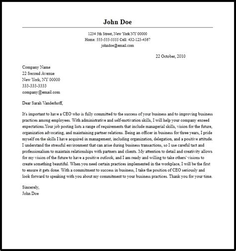 Sample Cover Letter For Ceo Position Ceo Cover Letters Letters Font