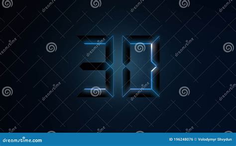 Blue Neon Light 60 Seconds Countdown On Black Background Running Dynamic Light Bars Sequance