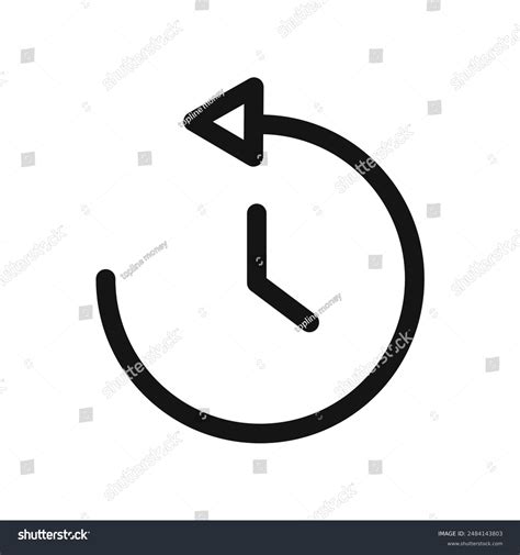 Counterclockwise Rotation Icon Black White Vector Stock Vector Royalty Free 2484143803