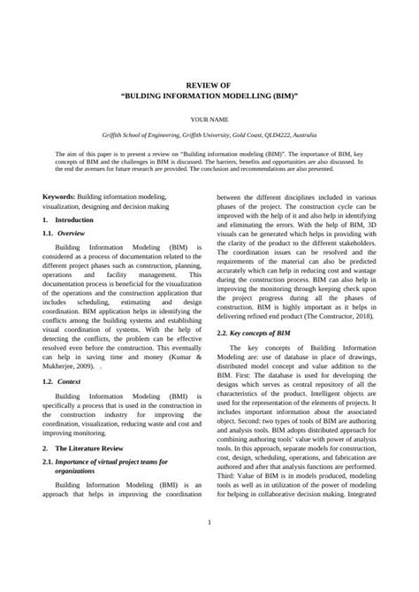 A Comprehensive Review Of Building Information Modelling BIM