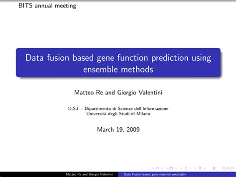 Pdf Data Fusion Based Gene Function Prediction Using Ensemble Methods