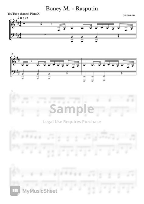 Boney M Rasputin Sheets By Pianox