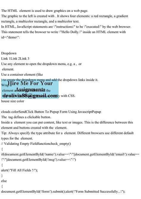 The Html Canvas Element Is Used To Draw Graphics On A Web Pagetpdf