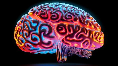 Premium Ai Image Human Neon Brain On A Black Background Brain Art