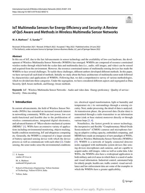 Iot Multimedia Sensors For Energy Efficiency And Security A Review Of