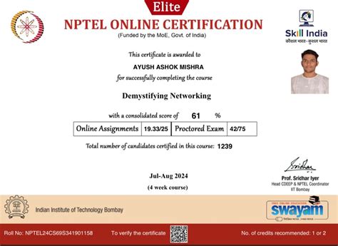 Ayush Mishra On Linkedin Networking Nptel Learning Certification Techskills