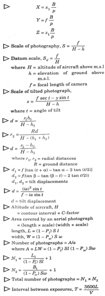 Photogrammetry Formula Surveying Civil Engineering