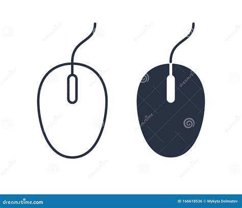 Computer Mouse Icon Symbol Pc Mouse Icon Vector Isolated Illustration