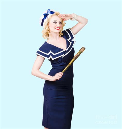 Sailor Girl Pin Up Looking Out To Sea Photograph By Jorgo Photography