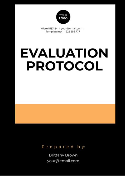 Evaluation Protocol Template Edit Online And Download Example