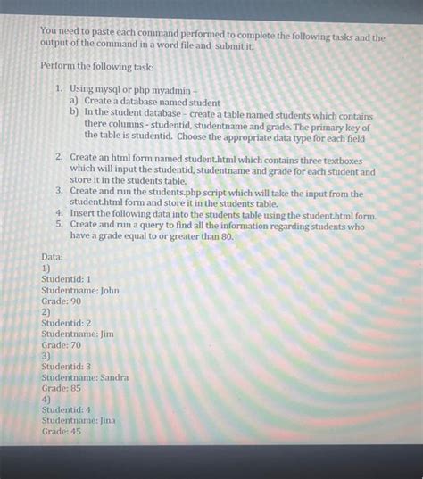 Solved You Need To Paste Each Command Performed To Complete