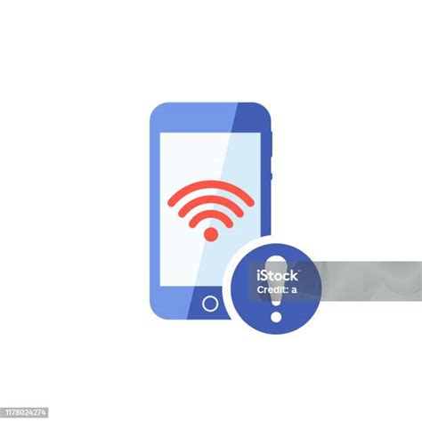 느낌표 경고 오류 알람 위험 기호와 스마트 폰 및 Wifi 기술 아이콘 경계 표지에 대한 스톡 벡터 아트 및 기타 이미지 경계 표지 기민 느낌표 Istock