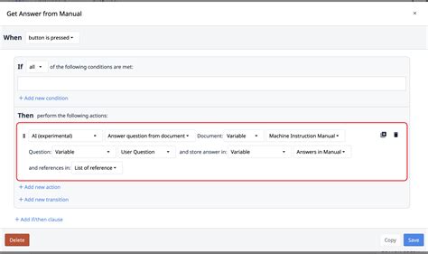 Answer Question From Data Document Trigger Actions