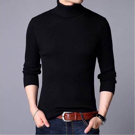 Suéter Hombre Cuello Alto de Invierno Suéter Grueso Grueso Suéter de