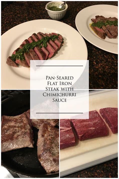 Pan Seared Flat Iron Steak With Chimichurri Sauce