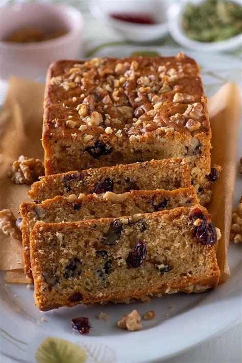 Eggless Cake Recipe Eggless Cranberry Walnut Tea Cake