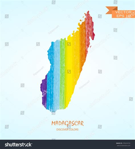 Hand Drawn Pencil Stroke Map Madagascar Stock Vector Royalty Free