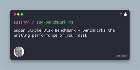GitHub Sassman Ssd Benchmark Rs Super Simple Disk Benchmark Benchmarks The Writing