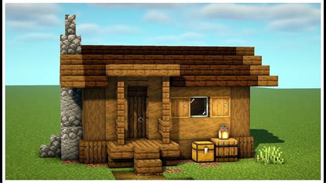 Minecraft How To Build A Wooden Hut Tutorial Youtube