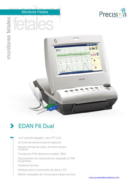 Monitor Fetal Edan F6 Dual Pdf Ultrasonido Ultrasonido Médico