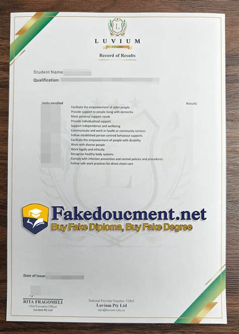 Buy Luvium Certificate Transcript Online Buy Aus Diploma