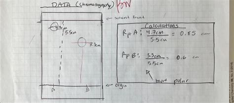 Solved I Got An Rf Value Of 085cm For Spot A On My Tlc