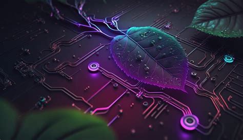 Premium Ai Image Green Eco Technology Concept With Abstract Circuit