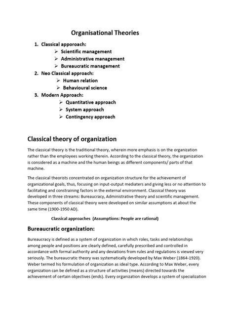Unit 1 Organization Theory 1 Pdf System Bureaucracy