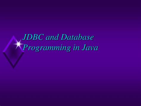 PPT JDBC And Database Programming In Java PowerPoint Presentation Free Download ID