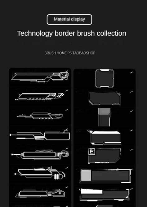 Futuristic Tech Procreate Brushes Cyberpunk Hud Bezel Meter Display